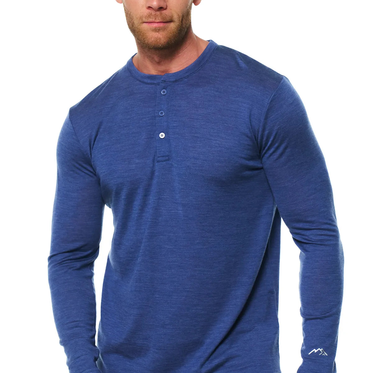 Men's Merino Wool Henley Long Sleeve 170 Grey Blue – Merino Tech