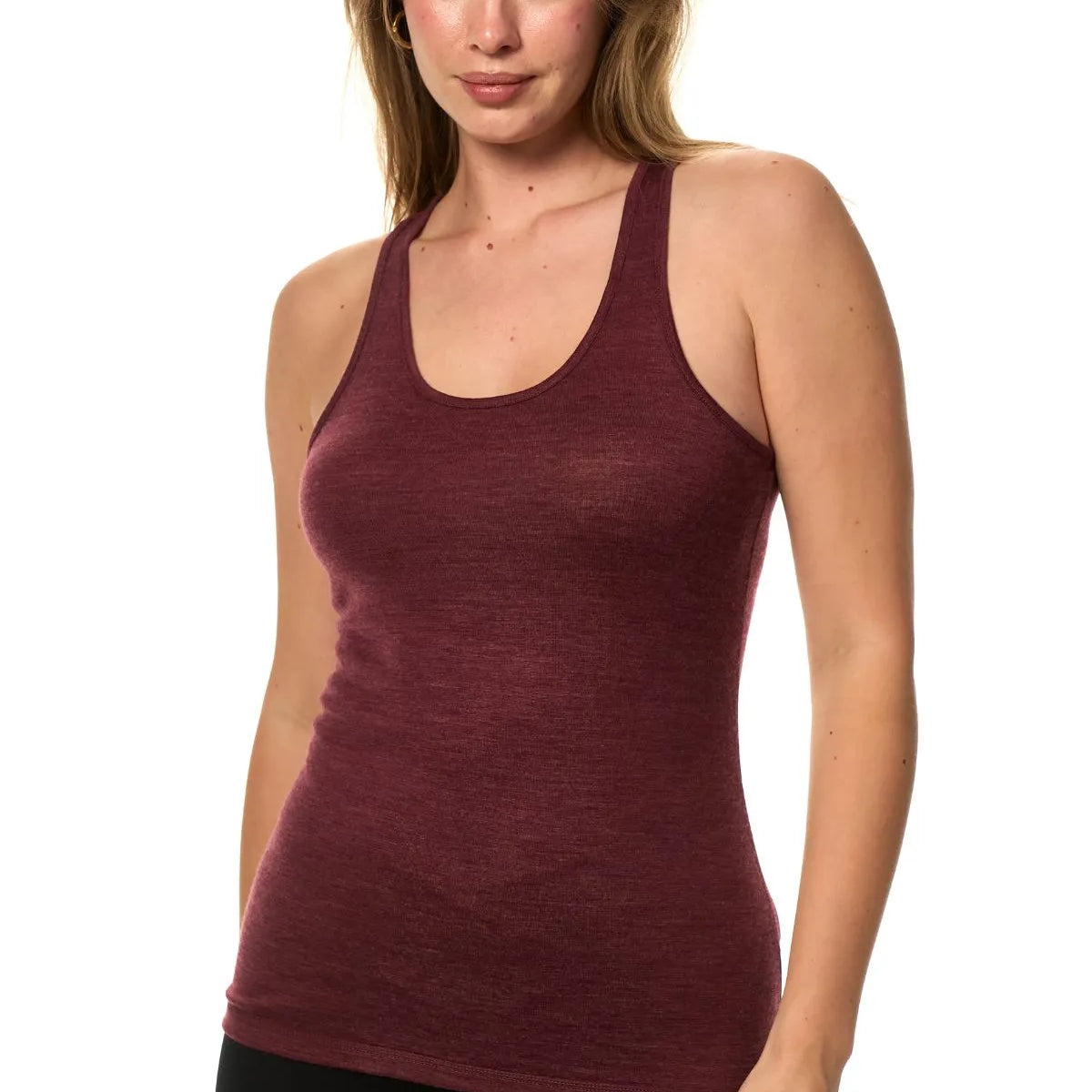 Women’s Burgundy Merino Tank Top – Soft & Breathable – Merino Tech