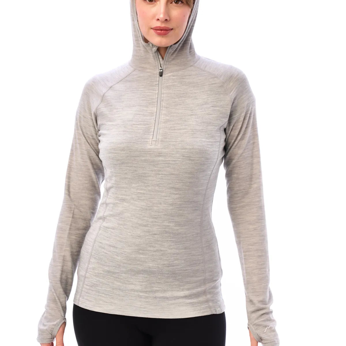 Women's Light Merino Wool Heather Grey Hoodies: Breathe Easy in Warm ...
