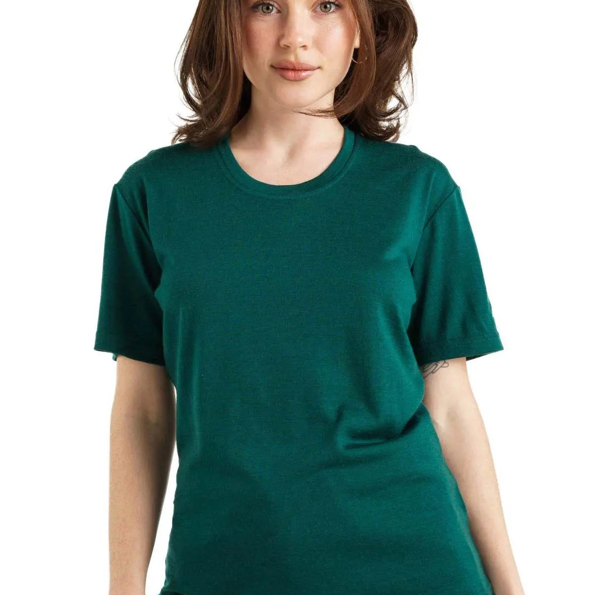 Ultimate Comfort: Women's 100% Merino Wool Forest Green T-Shirts for ...
