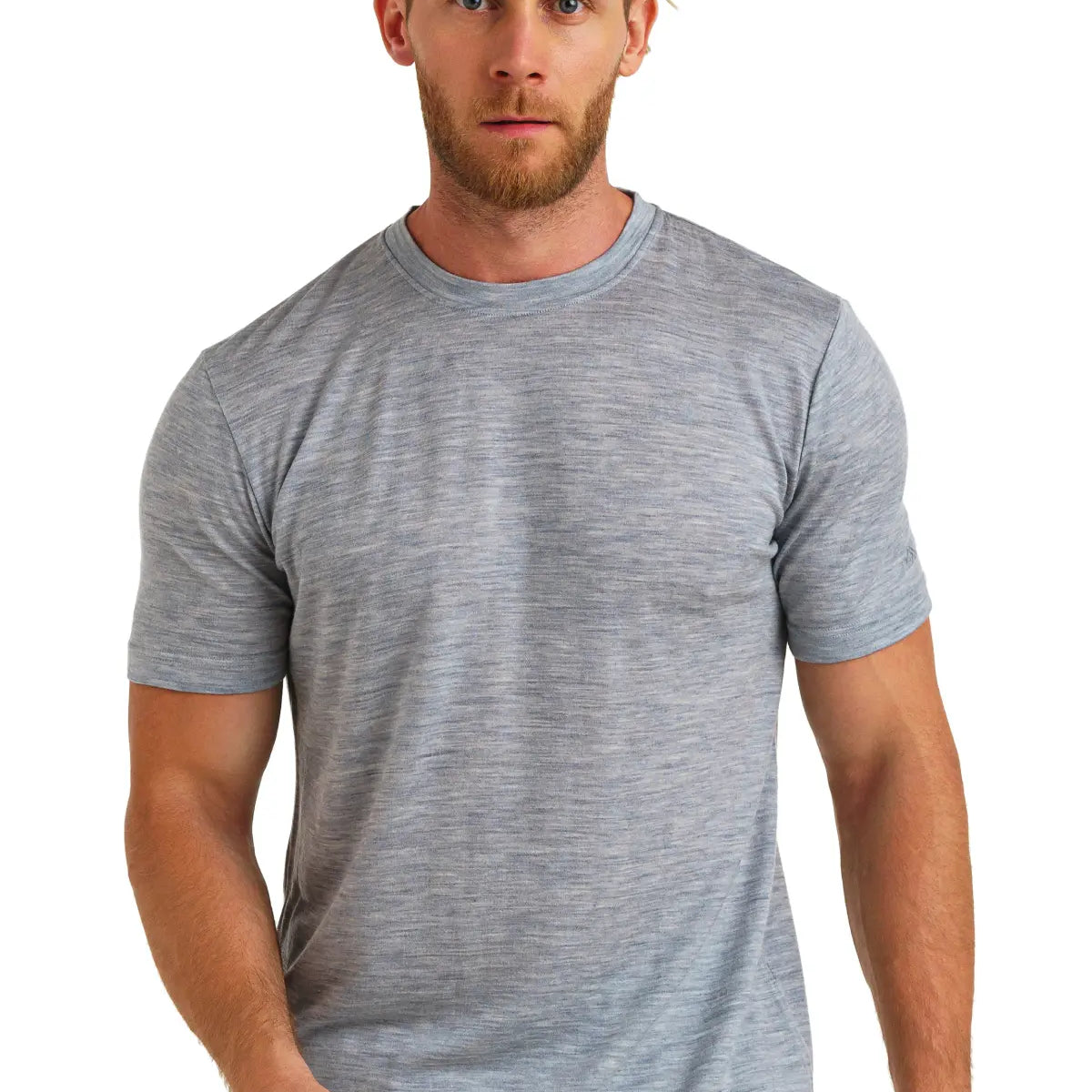 Men’s Heathered Grey Merino T-Shirt 165 – Lightweight & Soft – Merino Tech