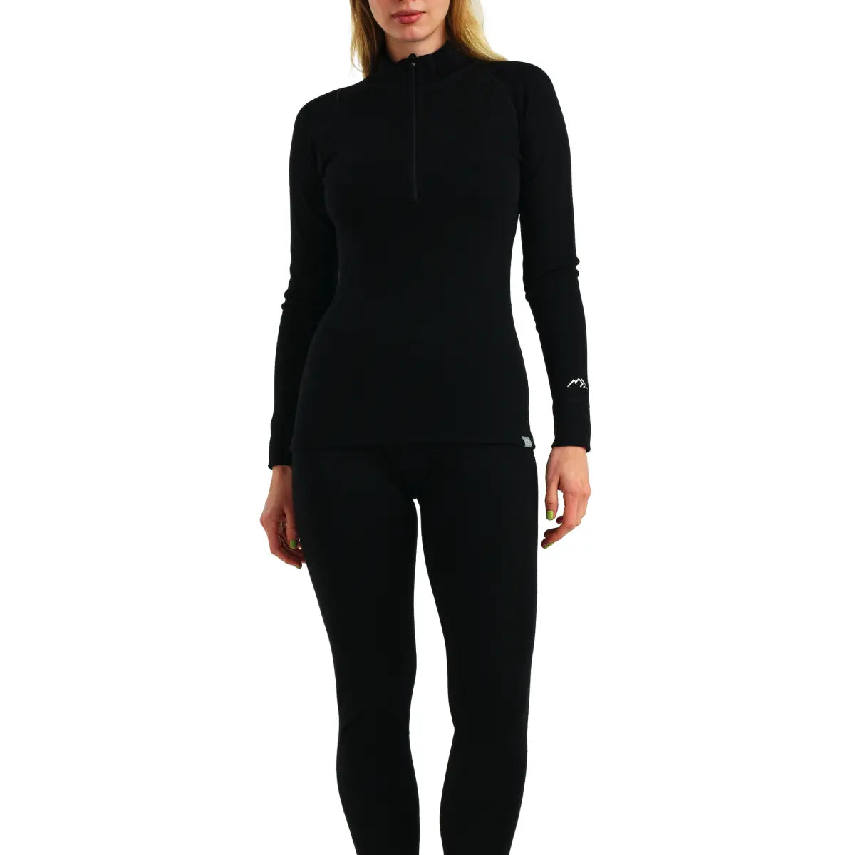Women's Merino Black Zip-up Set-Cozy Long Sleeve & Pants – Merino Tech