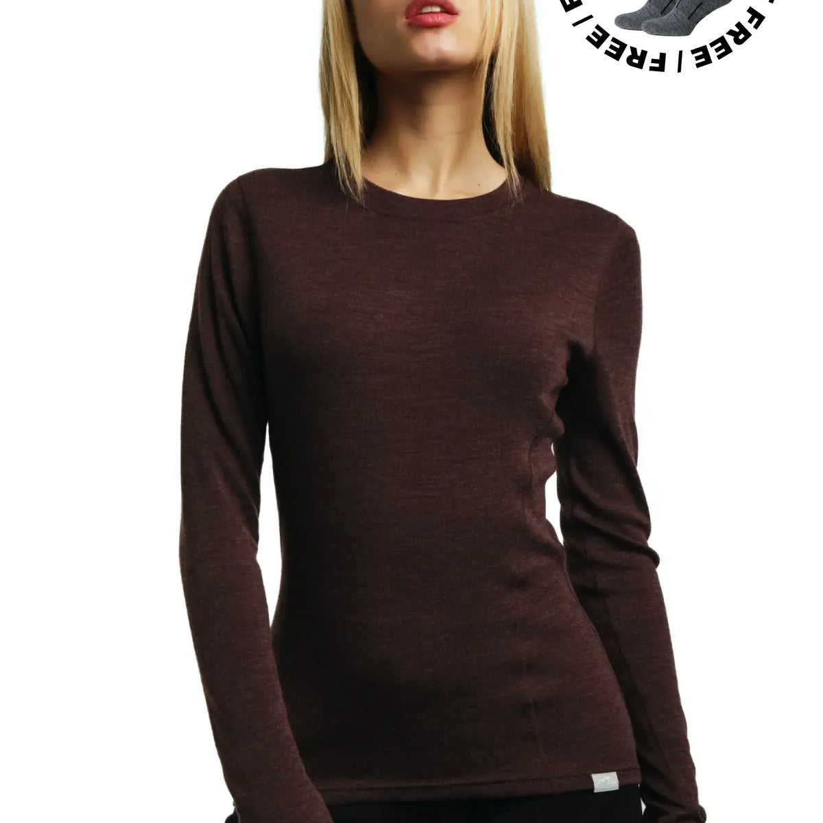 Women's Merino Long Sleeve 250 Chocolate | 100% Wool – Merino Tech
