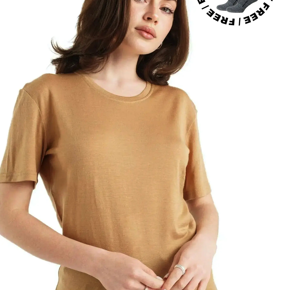 Camel Merino Wool T-Shirt 165 Women | Lightweight Everyday Comfort ...