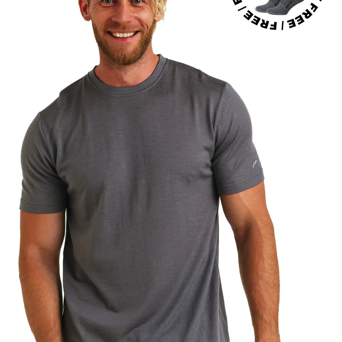 Men’s Perfect Gray Merino Tee 165 | Soft, Breathable Performance ...