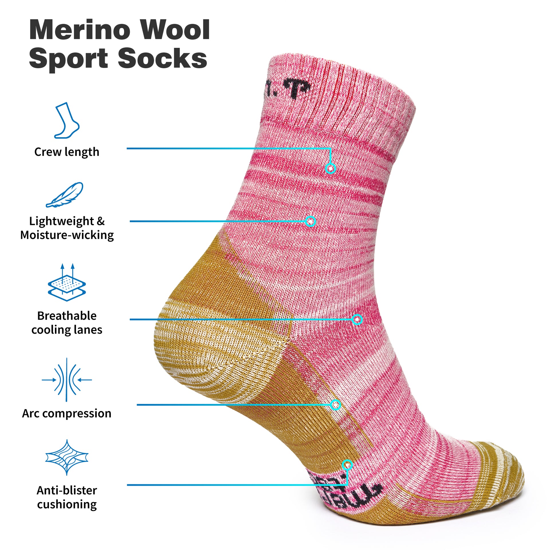 Unisex Running Socks: Lightweight Merino Wool for Peak Performance ...