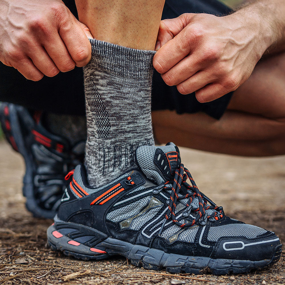 100% Merino Wool Hiking Socks Black Marble | Pack of 2 – Merino Tech